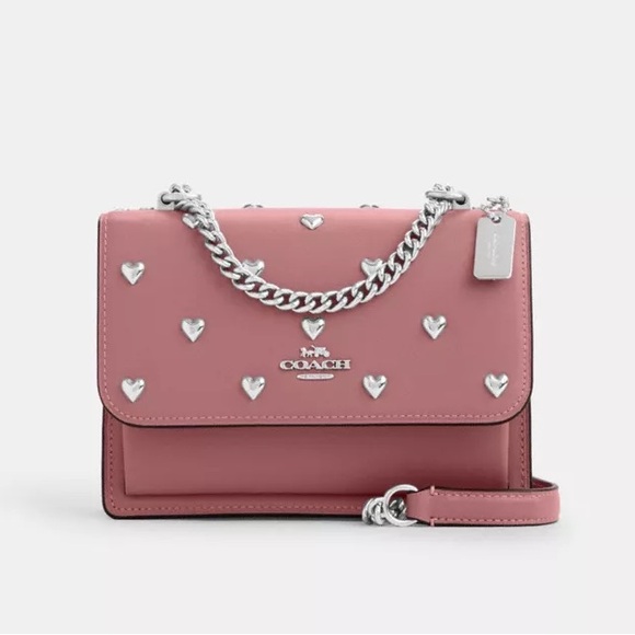 Coach | Bags | Nwt Coach Peony Mini Klare With Heart Studs Cdb | Poshmark